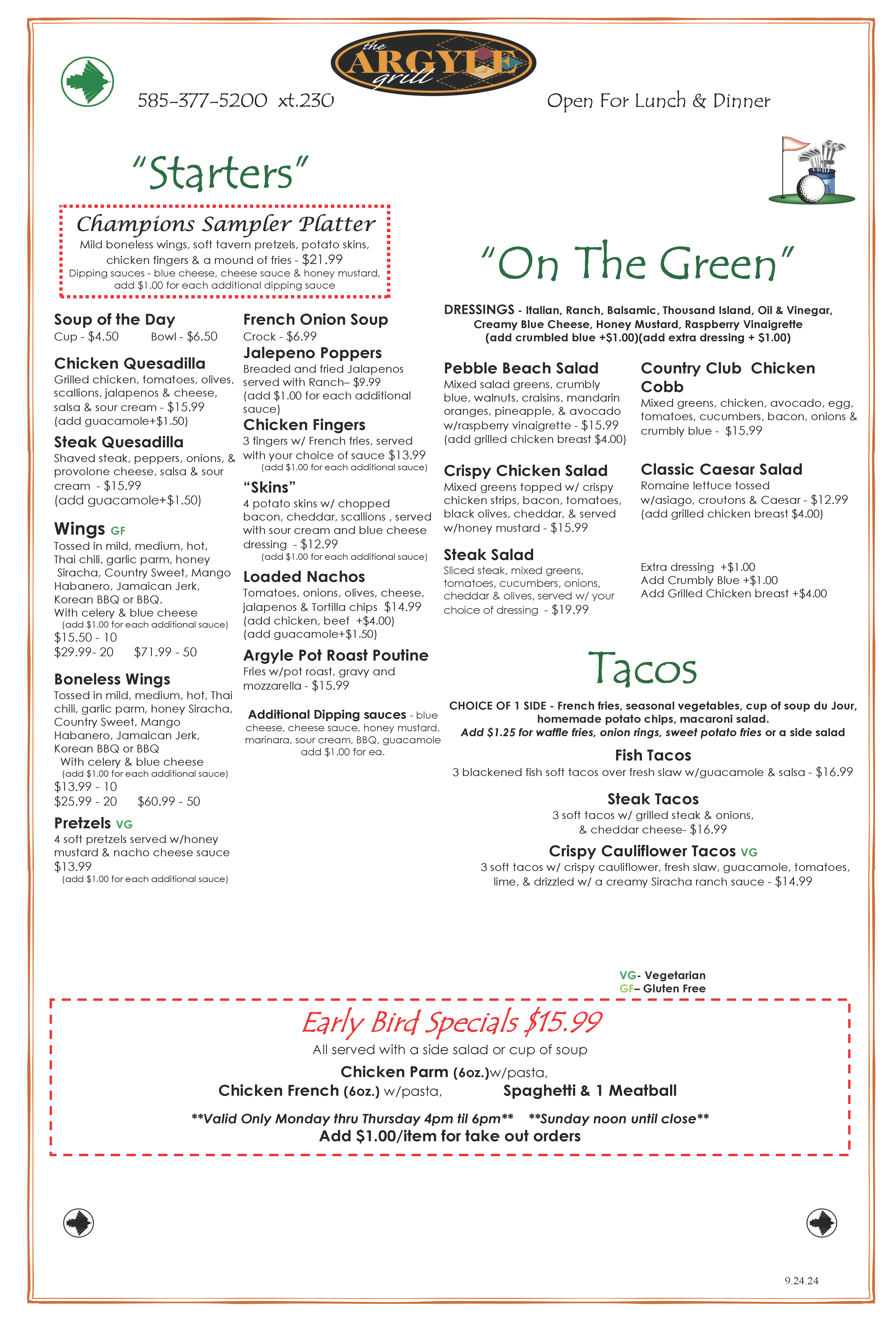 Argyle Grill | Eagle Vale Golf Club